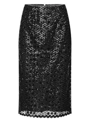 ROTATE BY BIRGER CHRISTENSEN Sequin Midi Skirt With Zip Front Lined