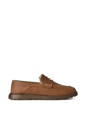 UGG Leather Mini Shearling-style Moccasin Slipper With Uggplush Lining - Marrone