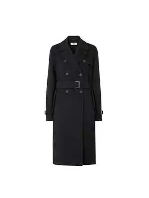 Fendi Double-breasted Belted Wool Coat - Black