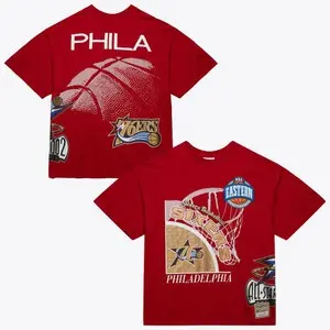 Mitchell & Ness Philadelphia 76ers Hardwood Classics Logo Blast T-shirt - Red