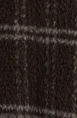 Eileen Fisher High Collar Grid Alpaca Blend Coat