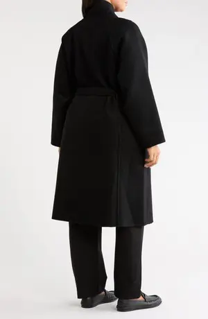 Eileen Fisher Drape Neck Wool Coat