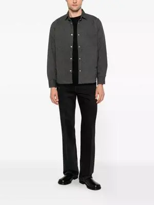 KOIKE BARCELONA Herringbone-pattern Chest-pocket Shirt Jacket - Grey