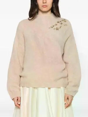 FORTE_FORTE Bead-embellished Knitted Sweater