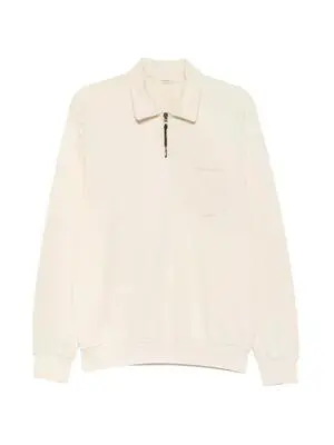 IN THE BOX Half-zip Chest-pocket Sweatshirt - Neutrals