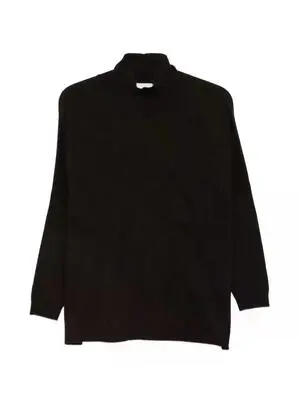 VANISE High-neck Chest-pocket Sweater - Brown