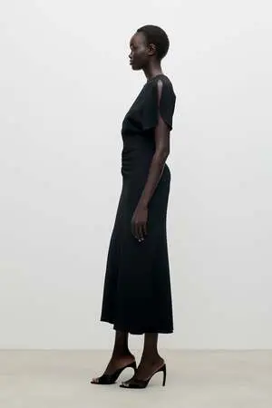 Victoria Beckham Embroidered Bela Midi Dress