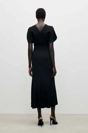 Victoria Beckham Embroidered Bela Midi Dress