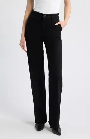 FRAME The Straight High Waist Pants - Black