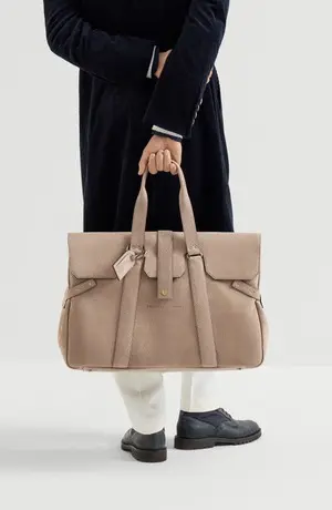 Brunello Cucinelli Textured Nubuck Bag