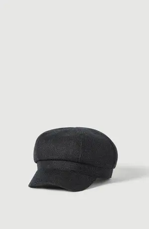 Brunello Cucinelli Mouliné Virgin Wool Twill Newsboy Cap - Anthracite