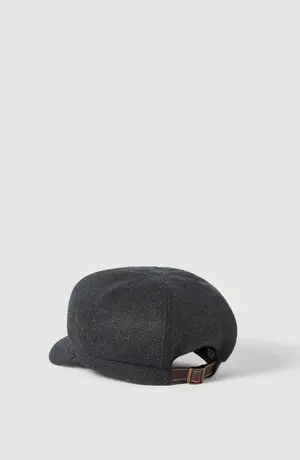 Brunello Cucinelli Mouliné Virgin Wool Twill Newsboy Cap