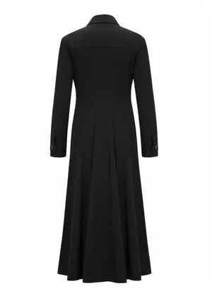 EXQUISE Coralie Wrap Neck Midi Blazer Dress - Black