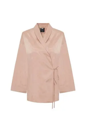 EXQUISE Molly Wrap Tie Modal Jacket
