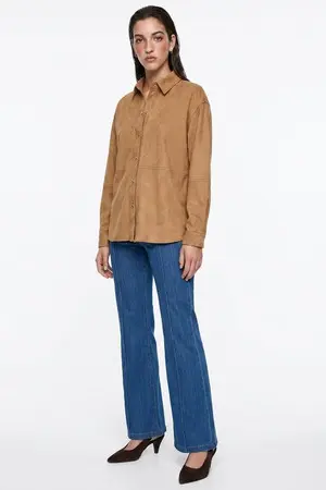 EXQUISE Long Sleeve Snap Button Shirt