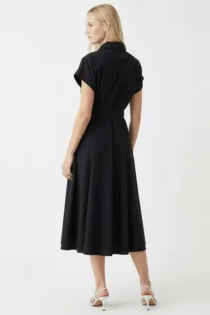 EXQUISE Miriam Embroidered Midi Shirt Dress