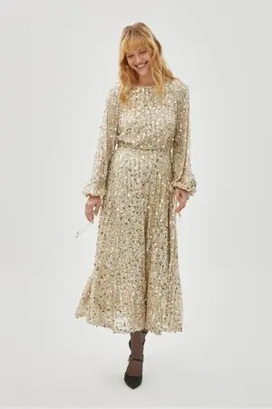 EXQUISE Anatole Pleated Midi Dress - Ecru