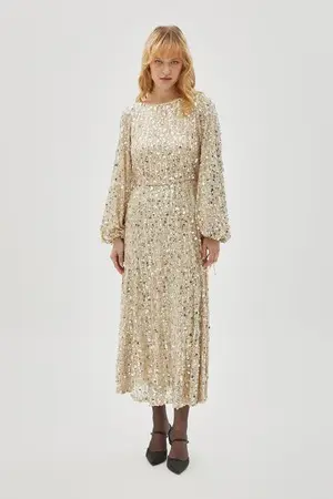 EXQUISE Anatole Pleated Midi Dress