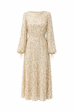 EXQUISE Anatole Pleated Midi Dress