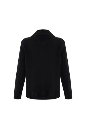 EXQUISE Addison Wide Collar Zip Detail Sweater