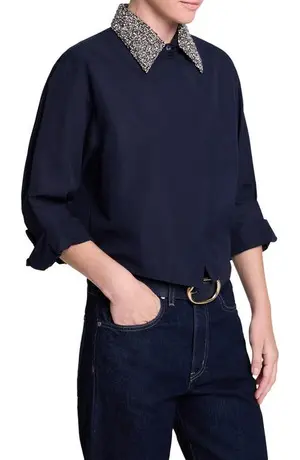 TWP New Chapter Crystal Collar Cotton Shirt
