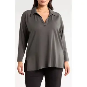 Eileen Fisher Raglan Sleeve Henley Tunic - Sylvan