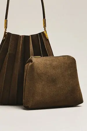 MELIE BIANCO Carrie Faux Suede Shoulder Bag - Olive