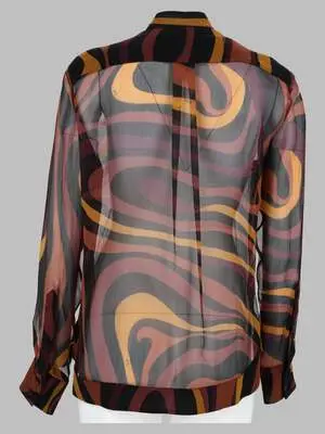 Emilio Pucci Camicia In Creponne Con Stampa Marmo