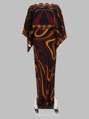 Emilio Pucci Abito In Seta Con Stampa Marmo - Multicolor