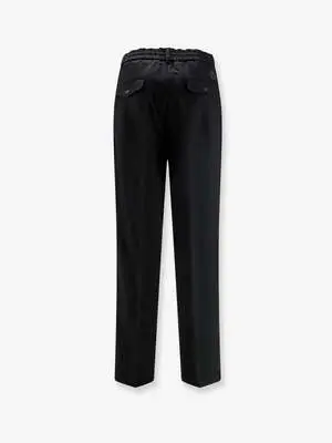 Moncler Virgin Wool Trousers With Elastic And Drawstring