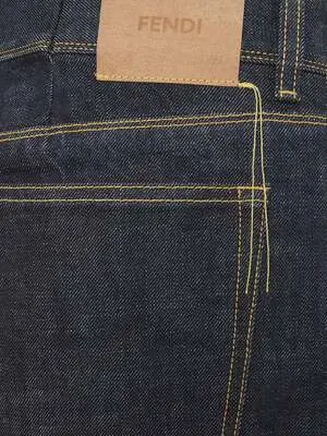 Fendi Navy Blue Five-pocket Full-length Jeans - Multicolor