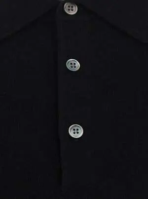 LEPLAIN Sweater With Polo Style Collar And Long Sleeves In Wool Blend For
