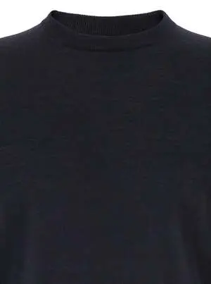 LEPLAIN Crewneck Sweater With Long Sleeves And Ribbed Finishes In Blue Wool For