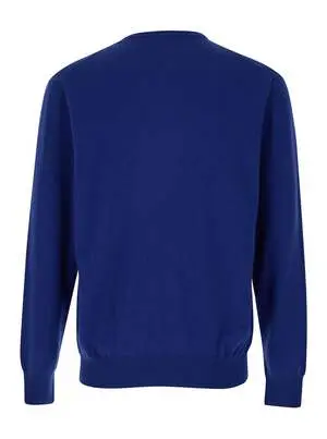 LEPLAIN Blue Crewneck Long Sleeve Sweater In Cashmere