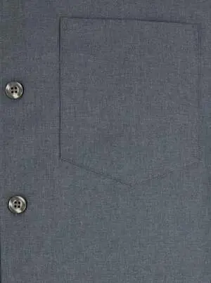 LEPLAIN Grey Shirt With Classic Collar In Virgin Wool Blend