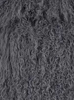 LEPLAIN Short Jacket In Grey Tibetan Fur For