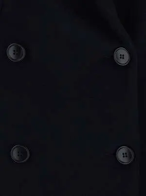 LEPLAIN Blue Long Double-breasted Coat With Peak Revers In Fabric For
