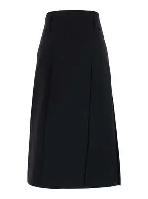 LEPLAIN Black Skirt With Insert Design And Hidden Closure In Tech Fabric For