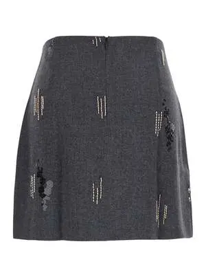 LEPLAIN Embroidered Skirt In Gray Polyester For