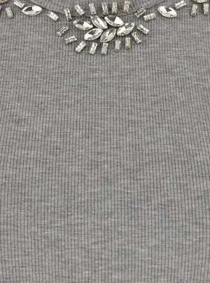 LEPLAIN Ribbed Top Embroidery With Long Sleeves And Cotton Embroidery For