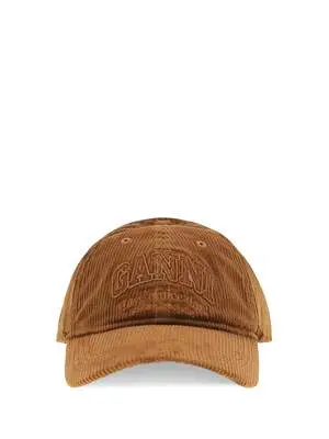 GANNI Corduroy Cap - Brown