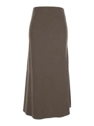 LEPLAIN Beige Long Skirt With Side Hook And Loop Closure In Fabric - Multicolor