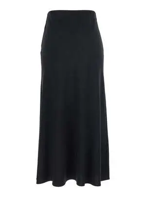 LEPLAIN Black Midi Skirt With Concealed Side Zip Closure In Fabric