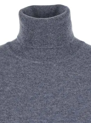 LEPLAIN Grey Turtleneck In Cashmere