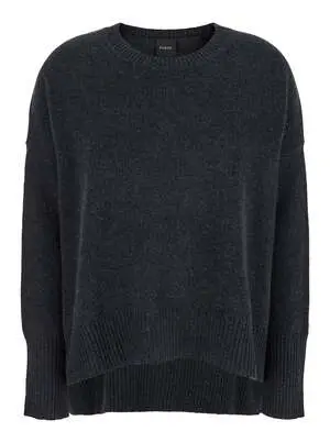 LEPLAIN Dark Grey Oversized Crewneck Sweater In Cashmere