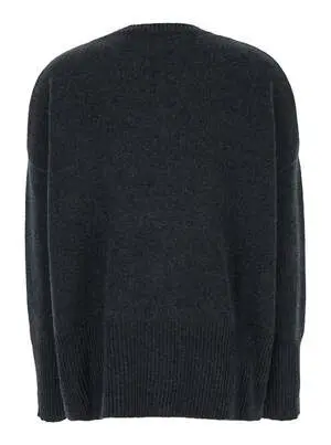 LEPLAIN Dark Grey Oversized Crewneck Sweater In Cashmere
