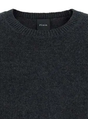 LEPLAIN Dark Grey Oversized Crewneck Sweater In Cashmere