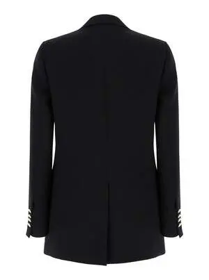 LEPLAIN Double-breasted Jacket With Golden Buttons In Cady
