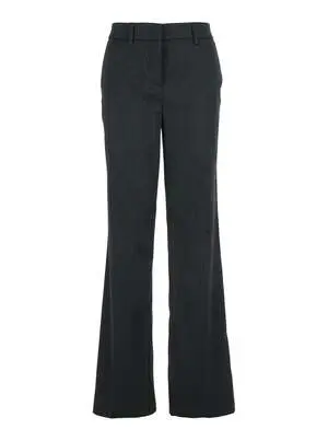 LEPLAIN Black Trousers With Damask Effect In Fabric - Multicolor
