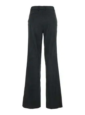 LEPLAIN Black Trousers With Damask Effect In Fabric